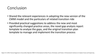 Practical Suggestions to Successfully Adopt the CMMI V2.0 Development ...