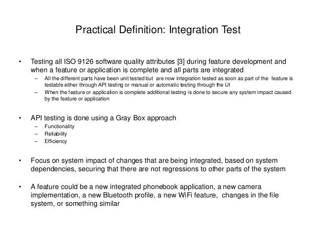 Practical Testing Definition for Mobile Devices