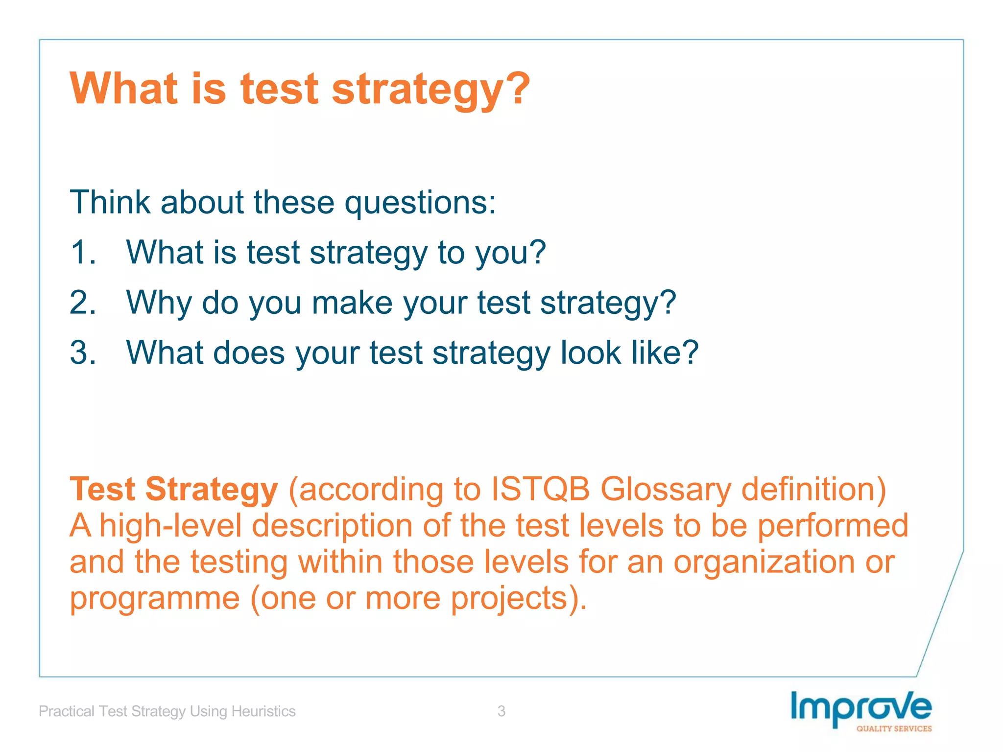 Practical Test Strategy Using Heuristics | PPT
