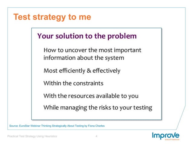 Practical Test Strategy Using Heuristics | PPT