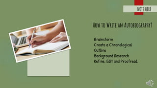 Practical tips for writing an autobiography | PPT