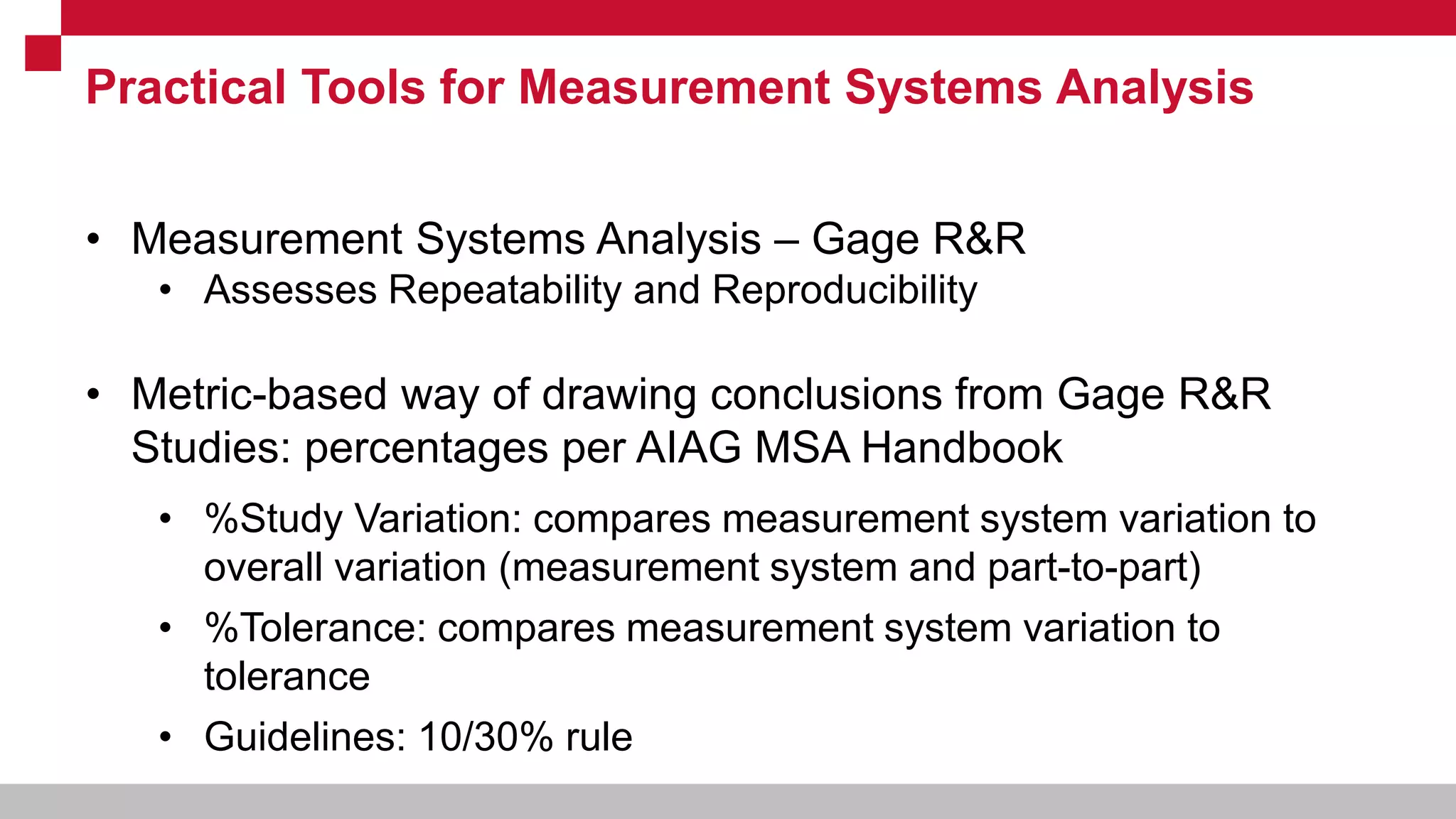 Practical Tools for Measurement Systems Analysis | PDF