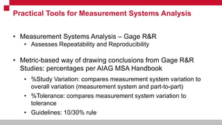 Practical Tools for Measurement Systems Analysis | PDF