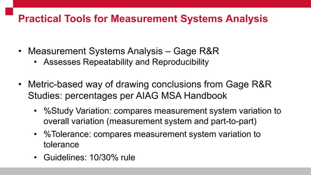 Practical Tools for Measurement Systems Analysis | PDF