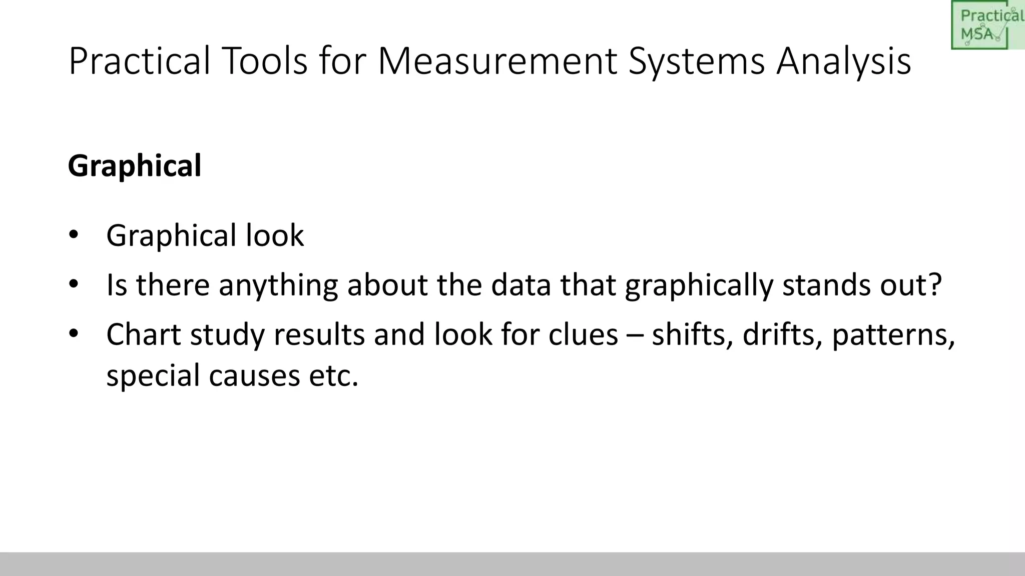 Practical Tools for Measurement Systems Analysis | PPTX