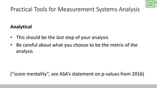 Practical Tools for Measurement Systems Analysis | PPTX