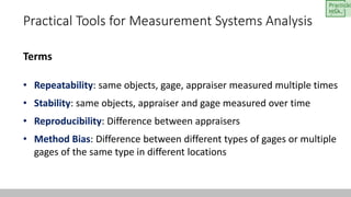 Practical Tools for Measurement Systems Analysis | PPTX