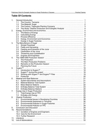 Preliminary Study for Exergetic Analysis on Sugar Production in ...