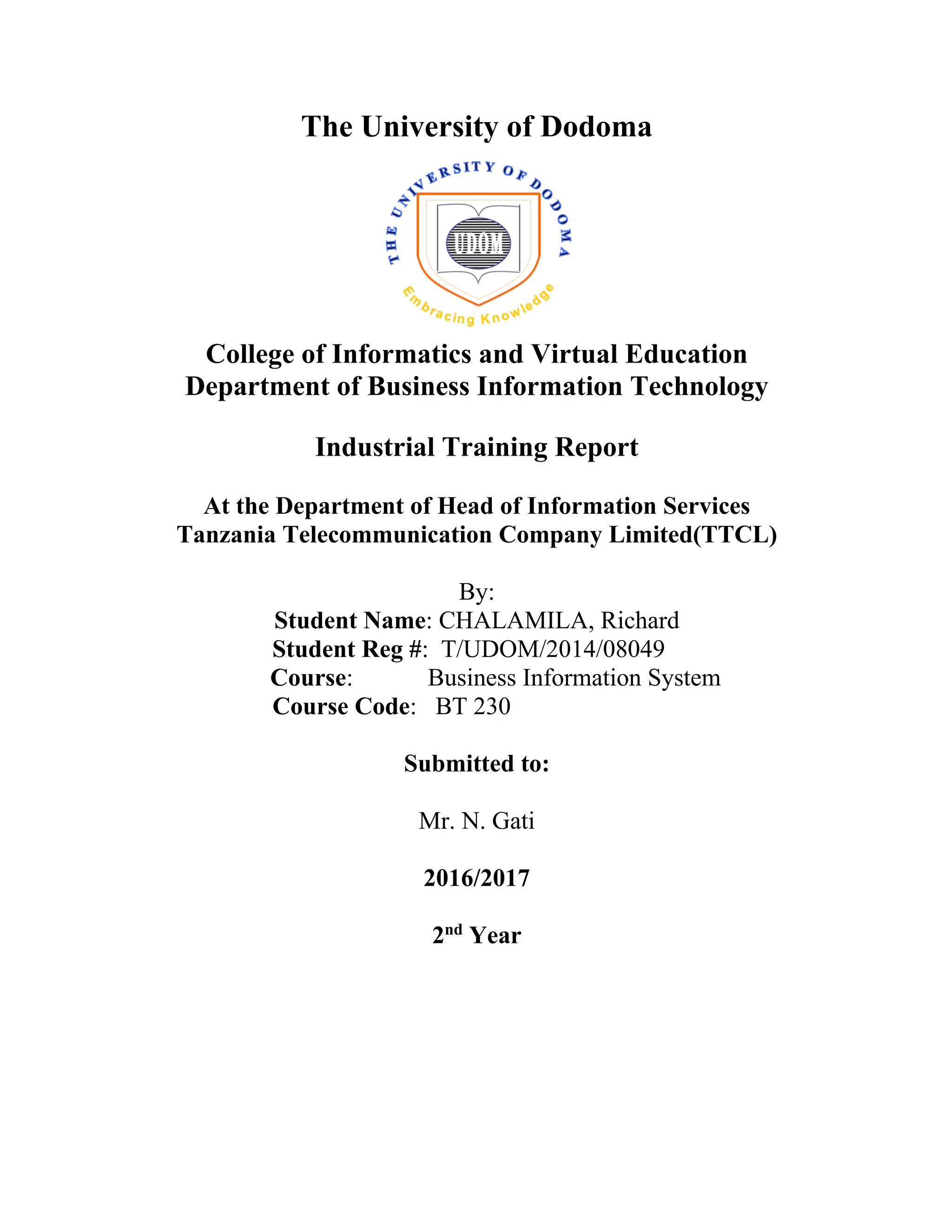 Practical training report 2 nd year (b sc bis)---CONCERNING ABOUT PRINTER CONFIGURATIONS | PDF