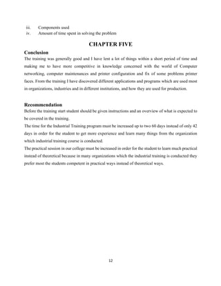 Practical training report 2 nd year (b sc bis)---CONCERNING ABOUT ...