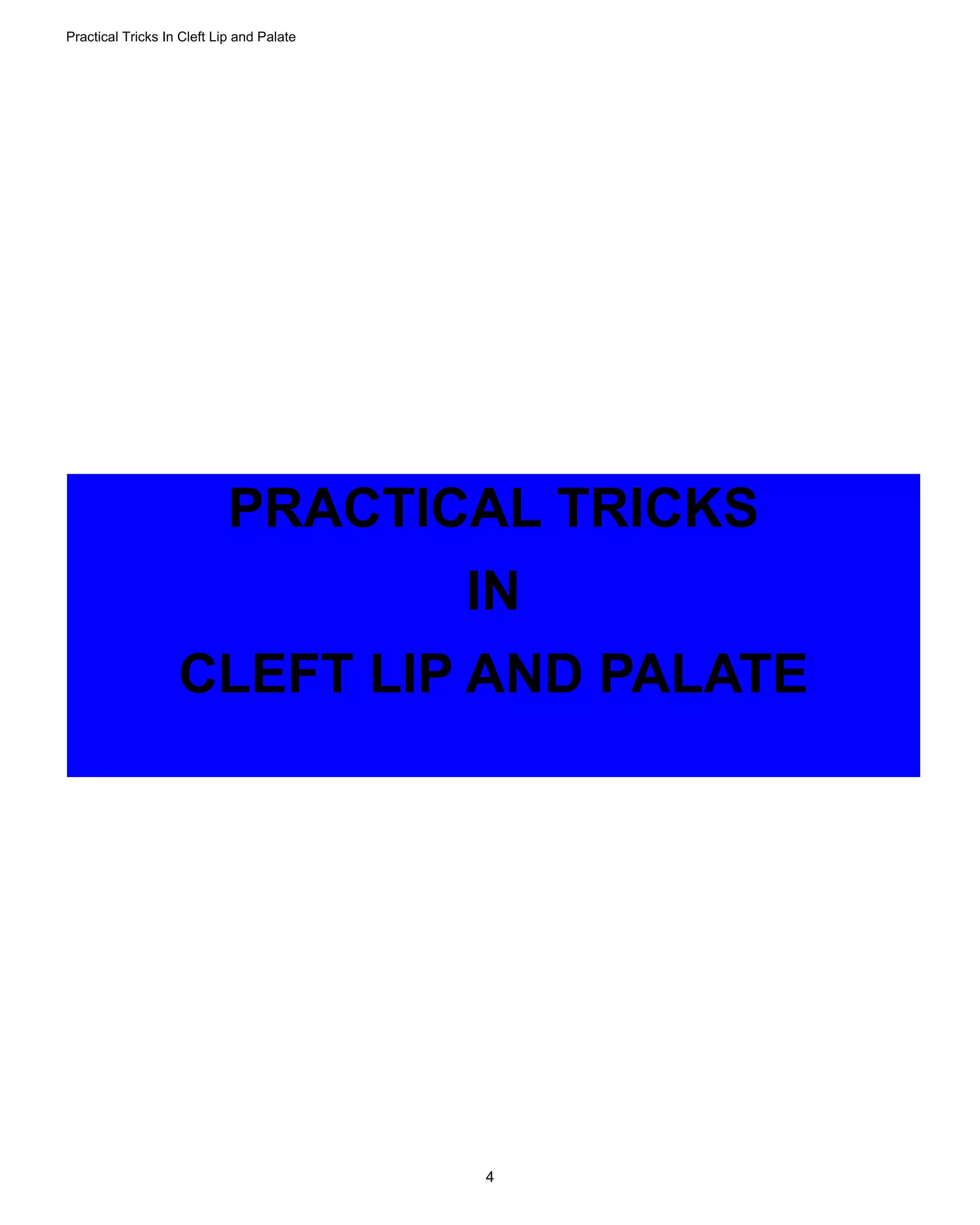 Practical tricks in cleft lip and palate | PDF