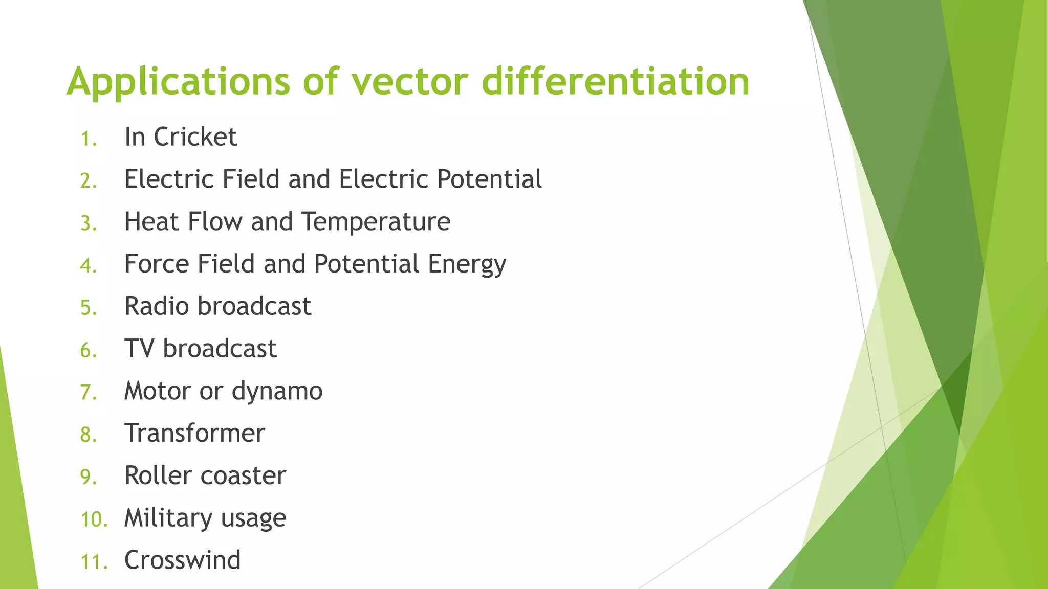 Practical use of vector differentiation | PPTX