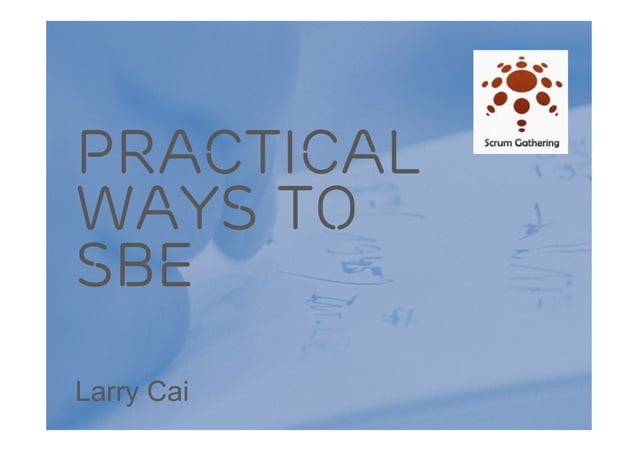 Practical way to experience of Specification by Example | PPT