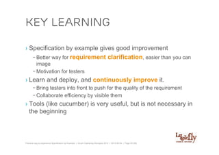 Practical way to experience of Specification by Example | PPT