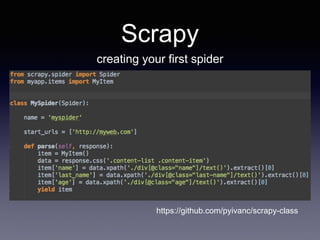 Practical webcrawling with scrapy | PPT