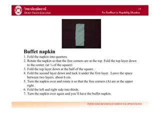 Practical week1 Tbale Napkin Folding | PDF