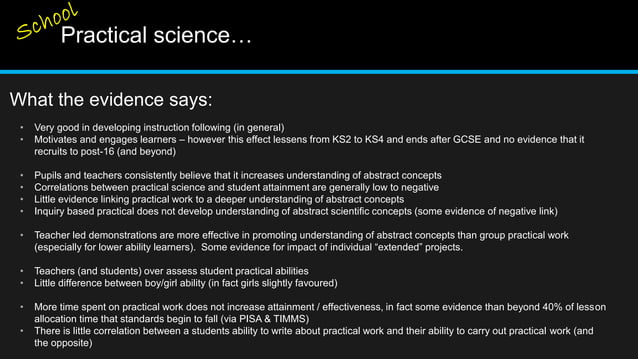 Practical work in school science | PDF | Education industry | Industries