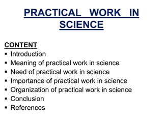 Practical work in science | PPTX