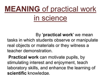 Practical work in science | PPTX