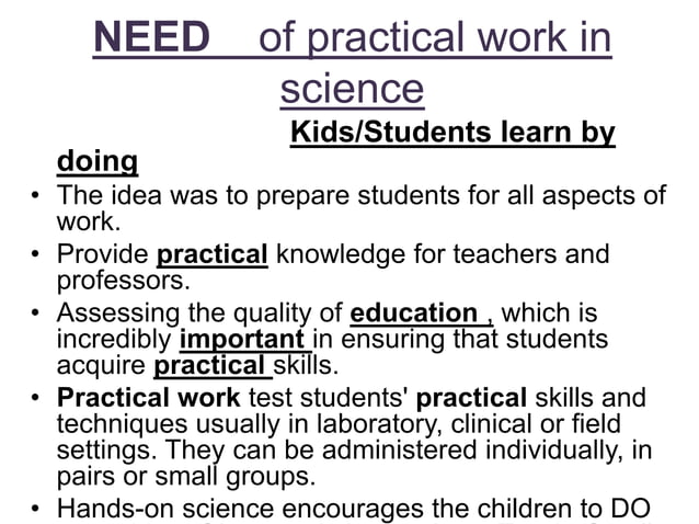 Practical work in science | PPTX | Homework and Study | Education