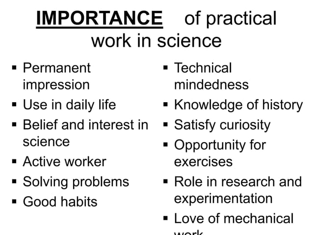 Practical work in science | PPTX | Homework and Study | Education
