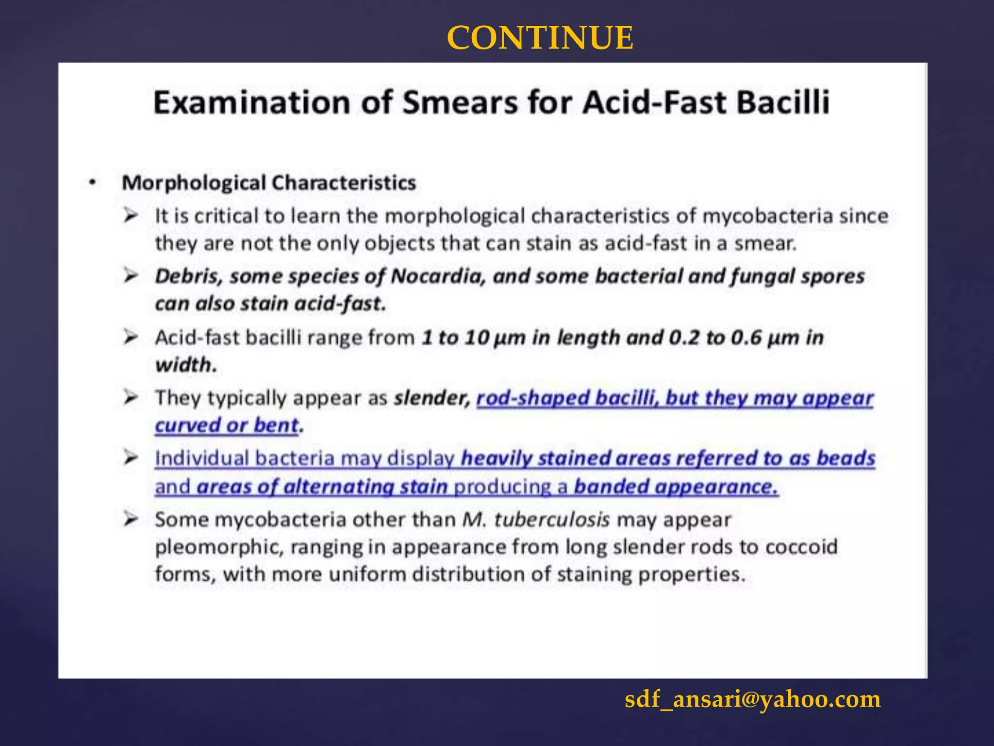 Practical z n staining | PPTX