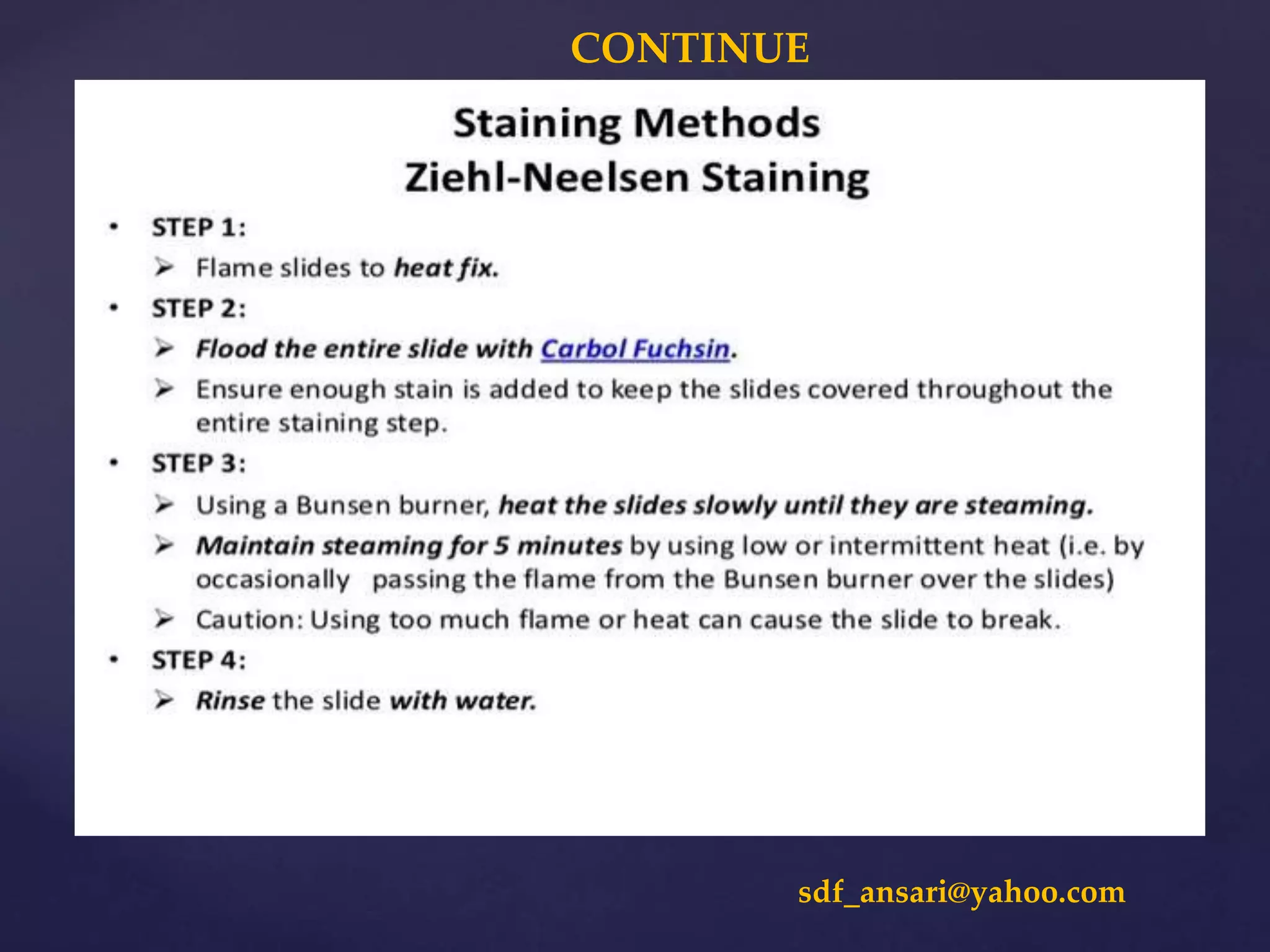 Practical z n staining | PPTX