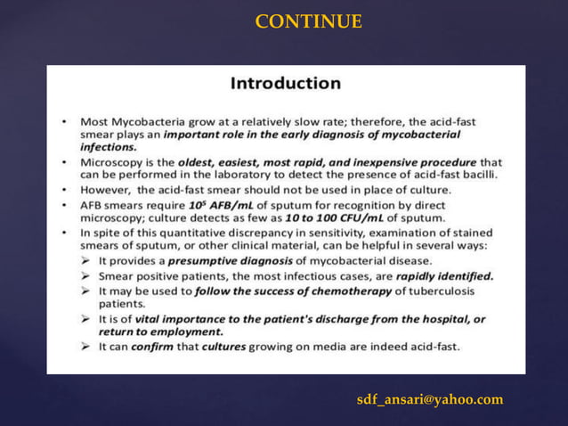Practical z n staining | PPTX