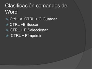 Cintas Grupos y Comandos | PPT