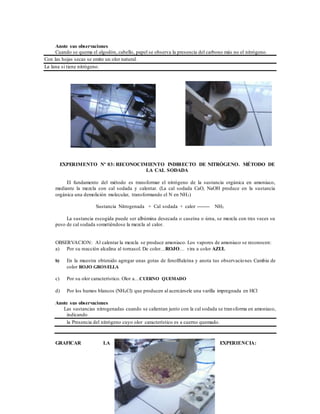 Practica n4 Reconocimiento de elementos organogeno y separación de ...