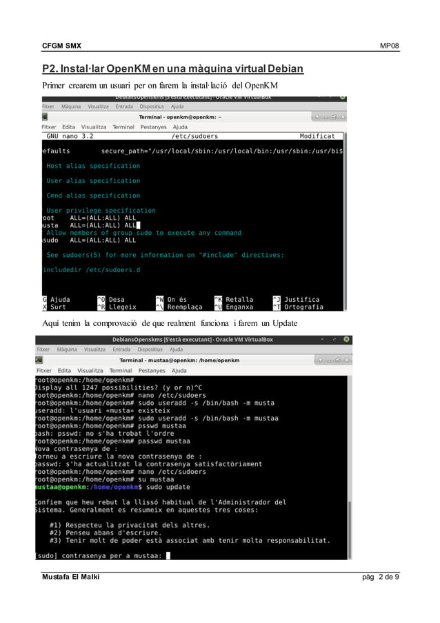 Tutorial instal·lació OpenKm en una maquina Debian | PDF