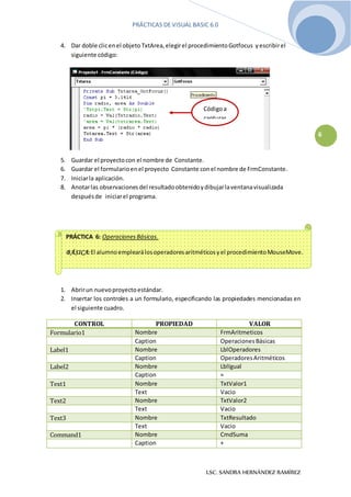 INFOSAN PRACTICAS DE VISUAL BASIC 6 B | PDF