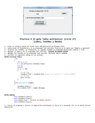 Practicas visual basic-net | DOCX