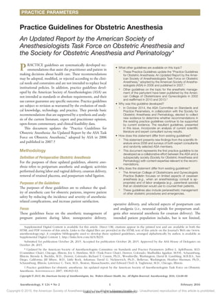 Practice guidelines-for-obstetric-anesthesia | PDF