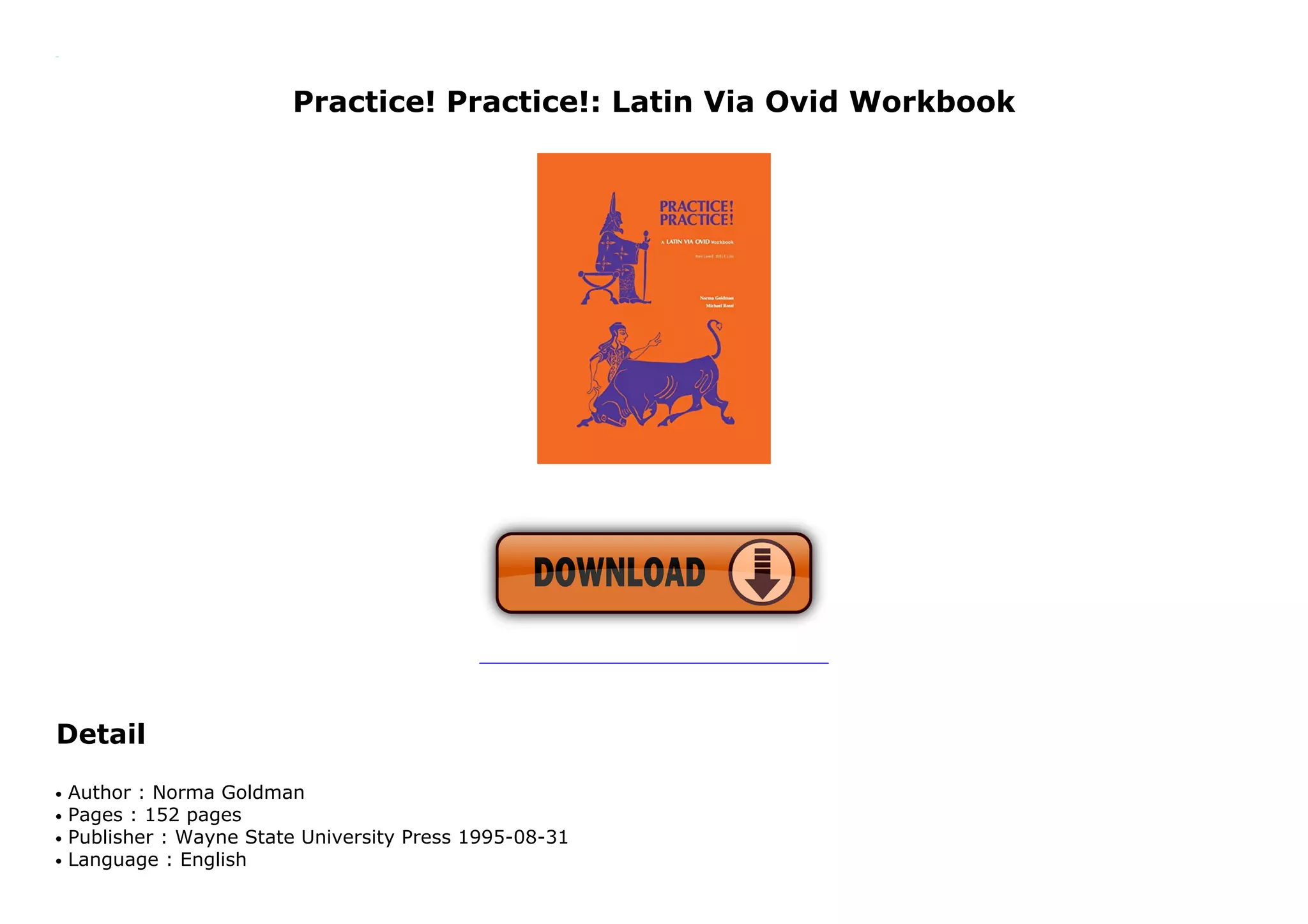 Practice! Practice!: Latin Via Ovid Workbook | PDF
