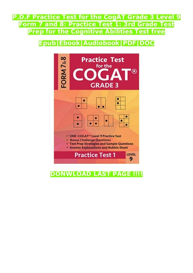 Free cogat practice test grade 1 pdf - bedporet