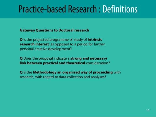 Practice based research
