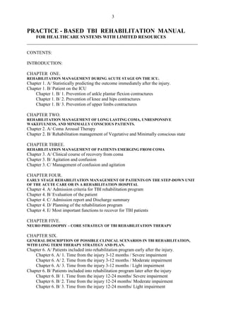 Practice based Traumatic Brain Injury Rehabilitation Manual | PDF