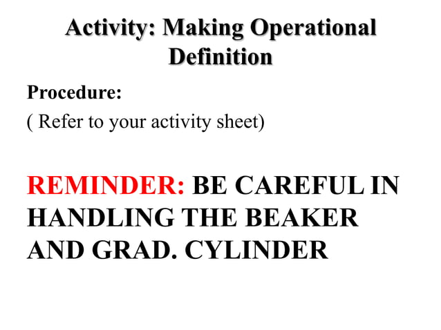Practice defining operationally | PPT