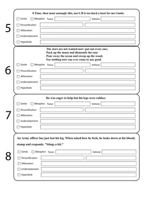 Practice Figrative Language | PDF