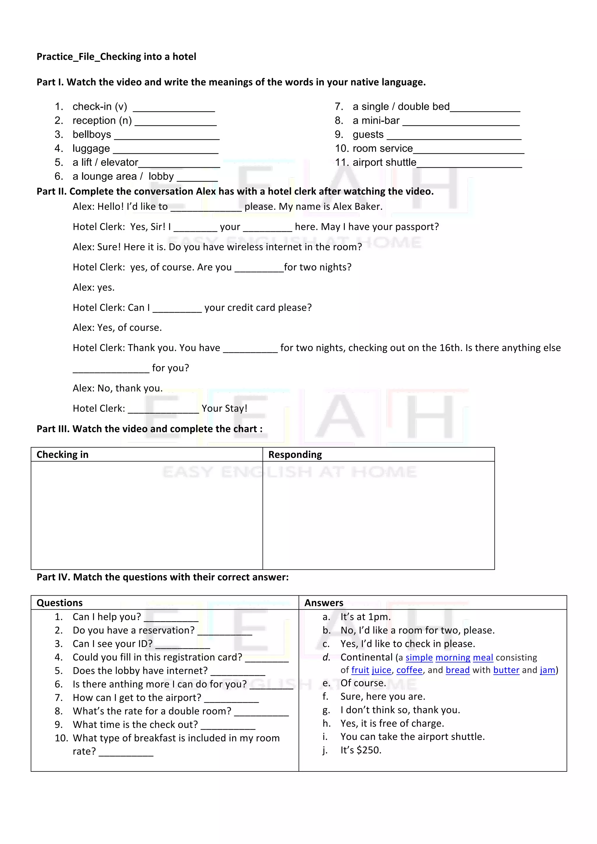 Easy English at Home Pre-intermediate 16 | PDF