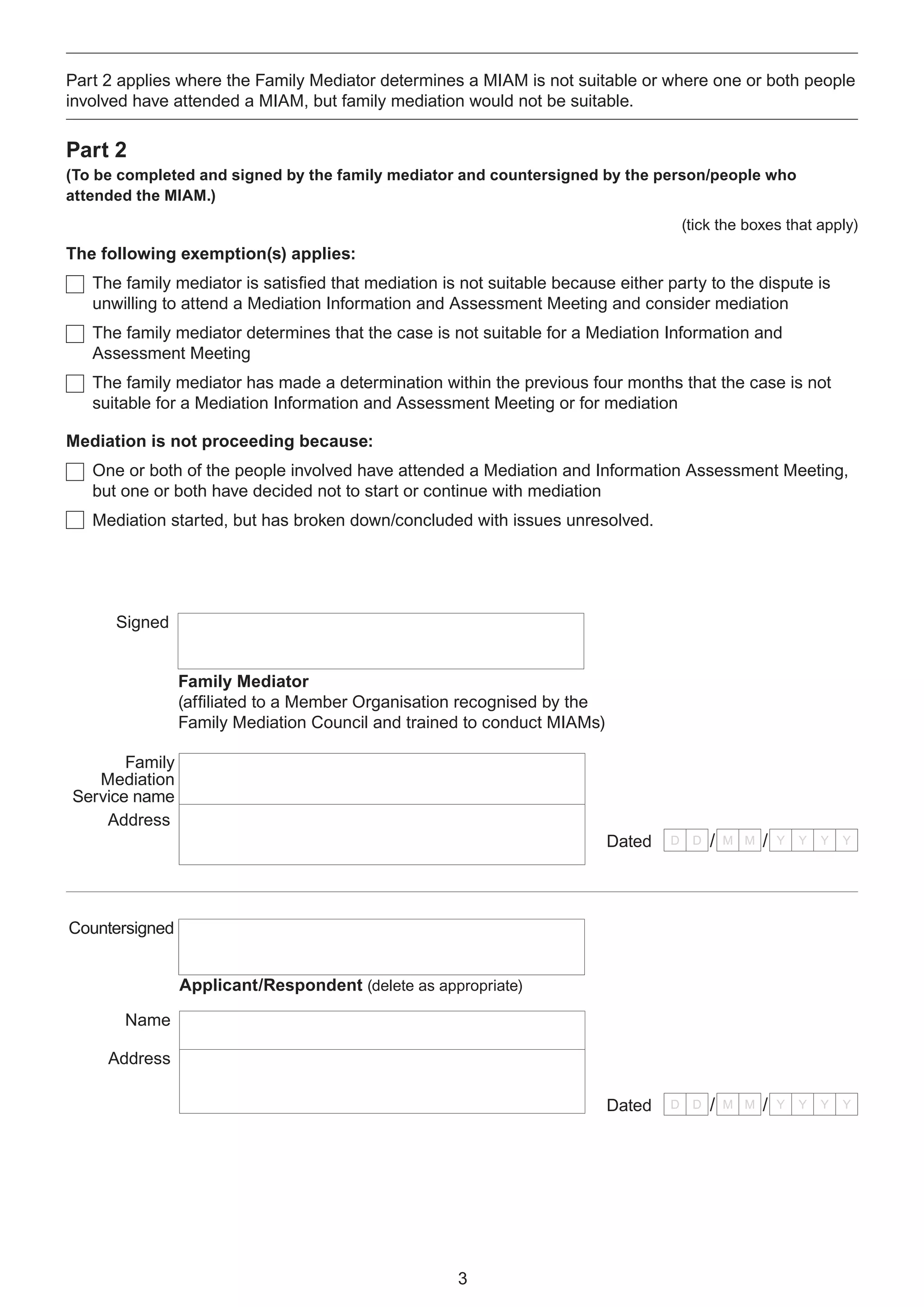 Practice guidelines mediation form | PDF