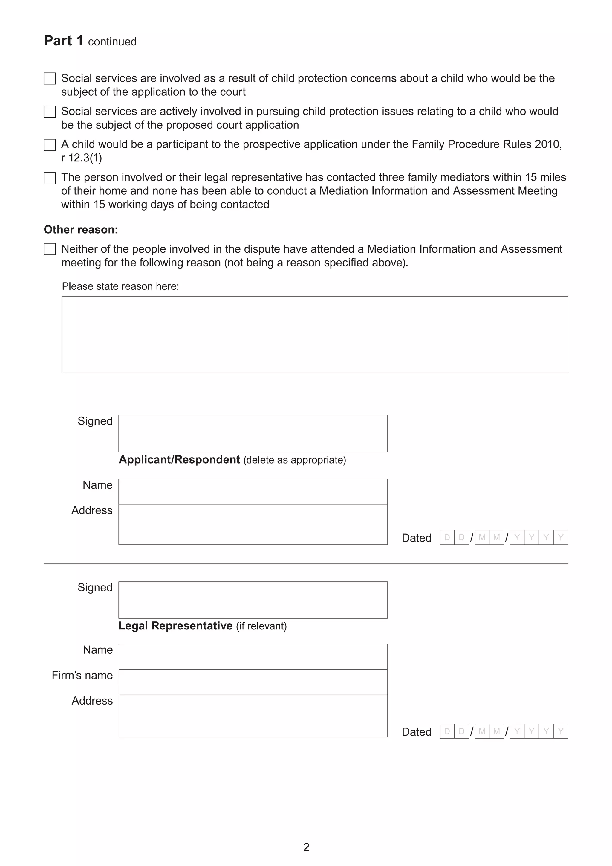 Practice guidelines mediation form | PDF