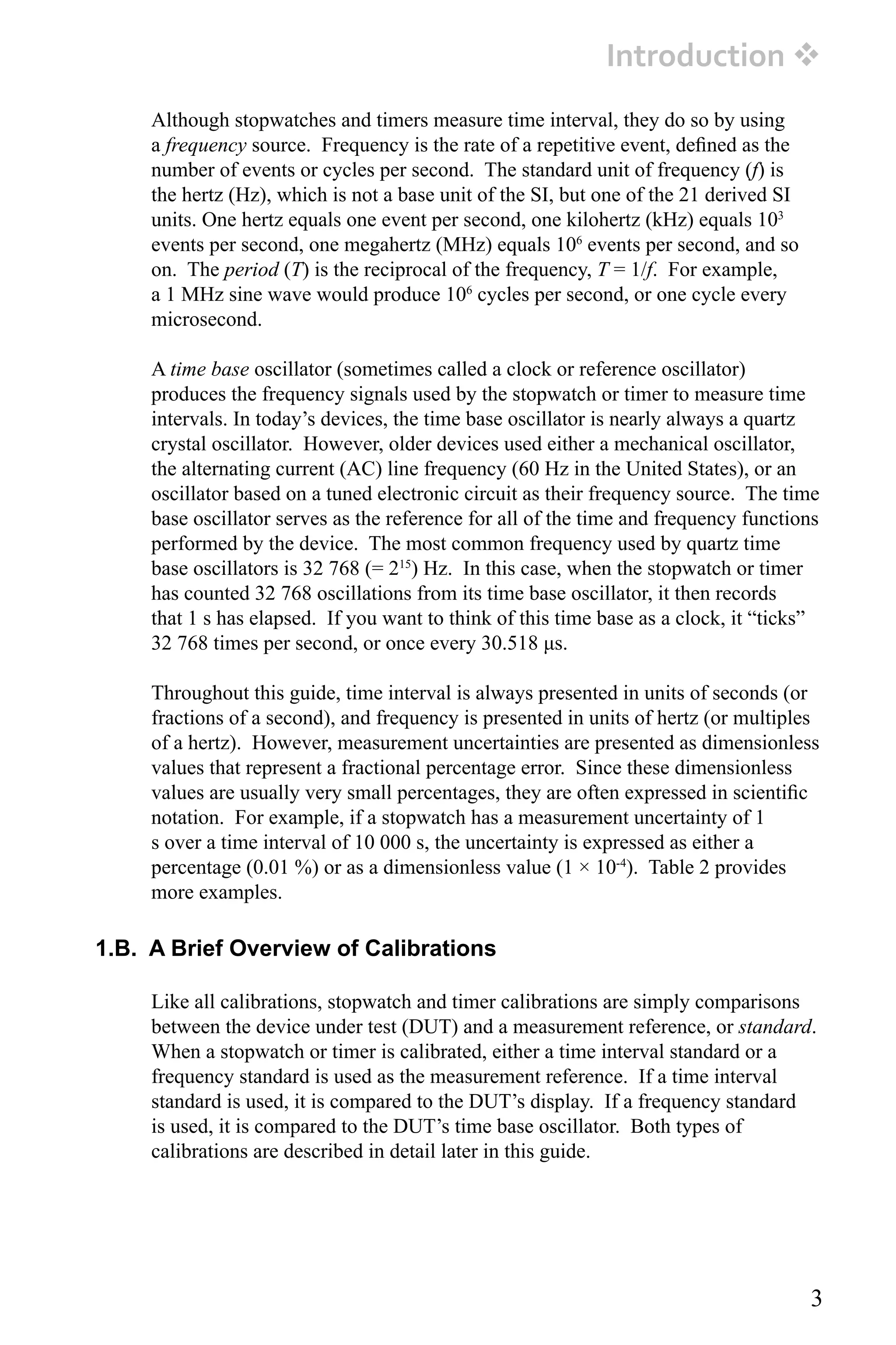 Practice guide stopwatches and timer calibrations | PDF