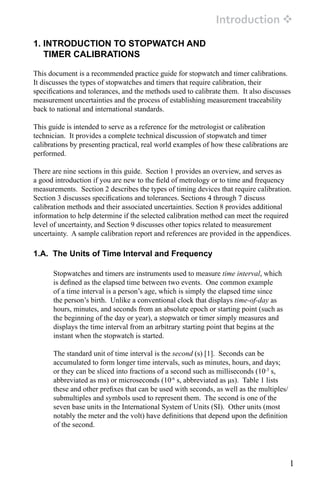 Practice guide stopwatches and timer calibrations | PDF