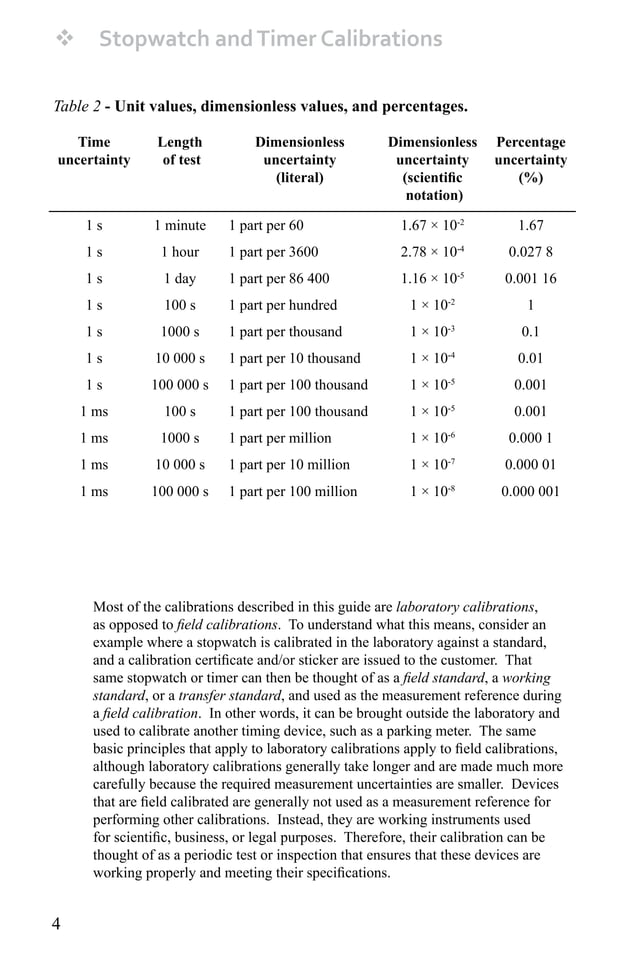 Practice guide stopwatches and timer calibrations | PDF