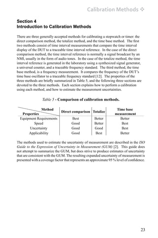 Practice guide stopwatches and timer calibrations | PDF