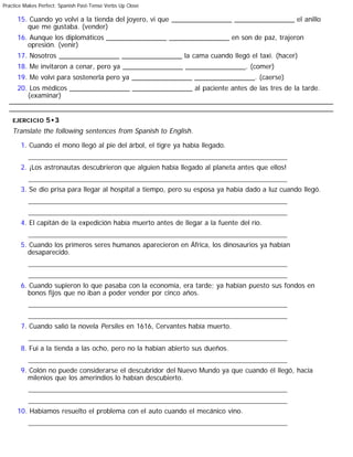 Practice makes perfect spanish past tense verbs | PDF