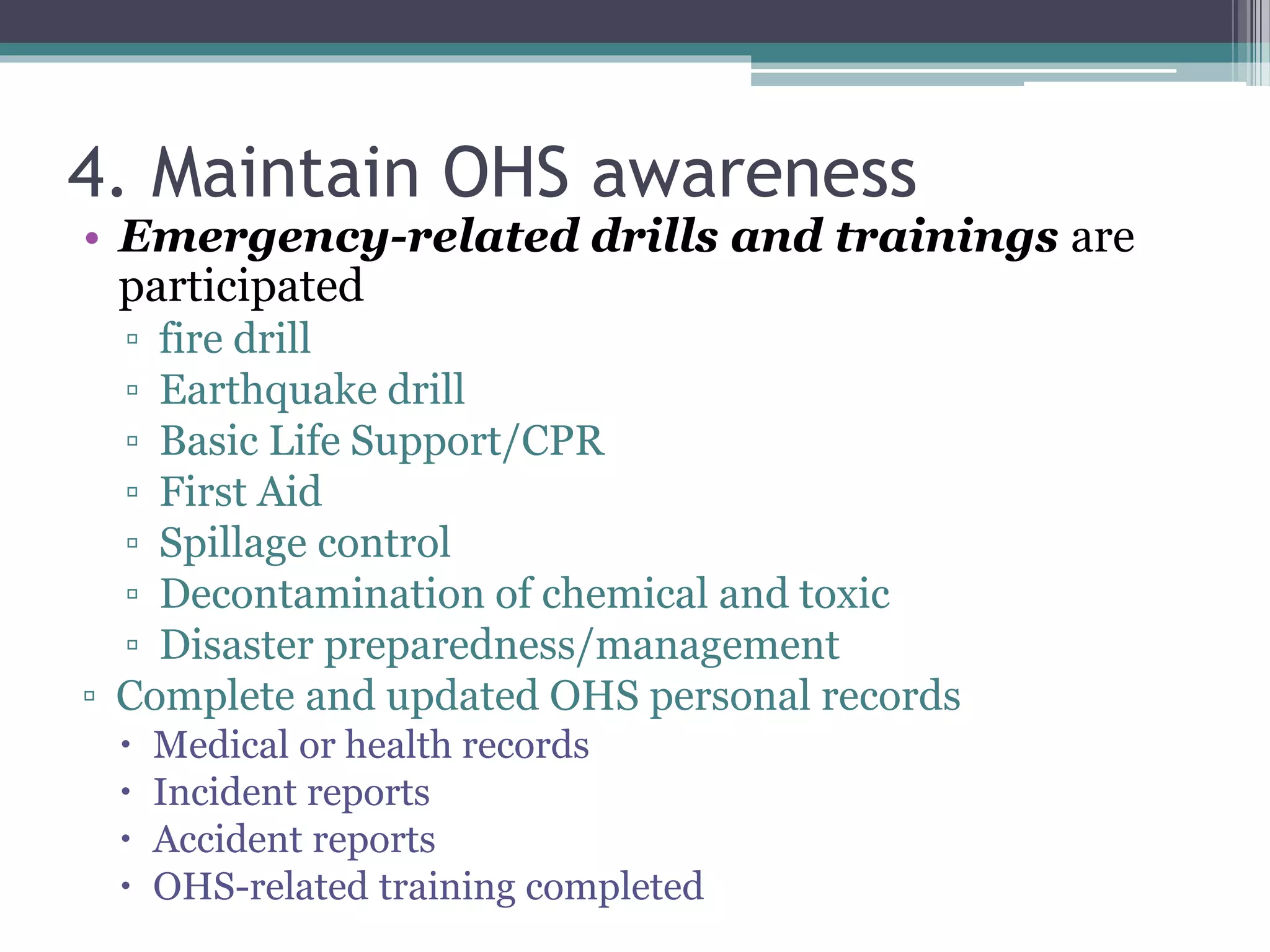 Practice occupational health and safety | PPTX