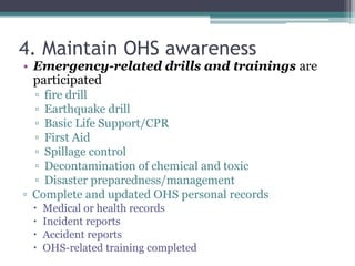 Practice occupational health and safety | PPTX